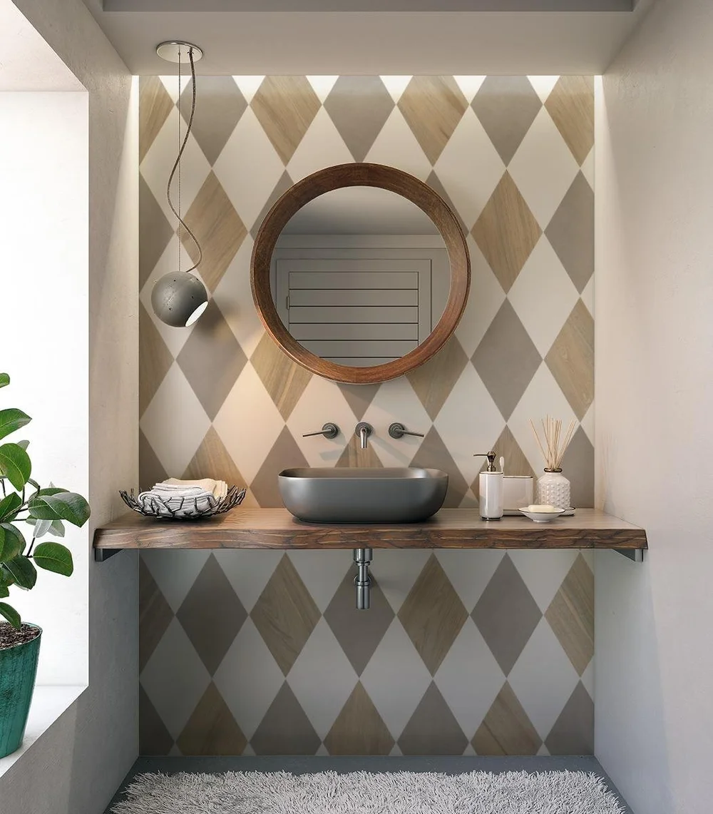 Customizable Waterjet Porcelain Tile with Argyle Pattern - Personalize ...