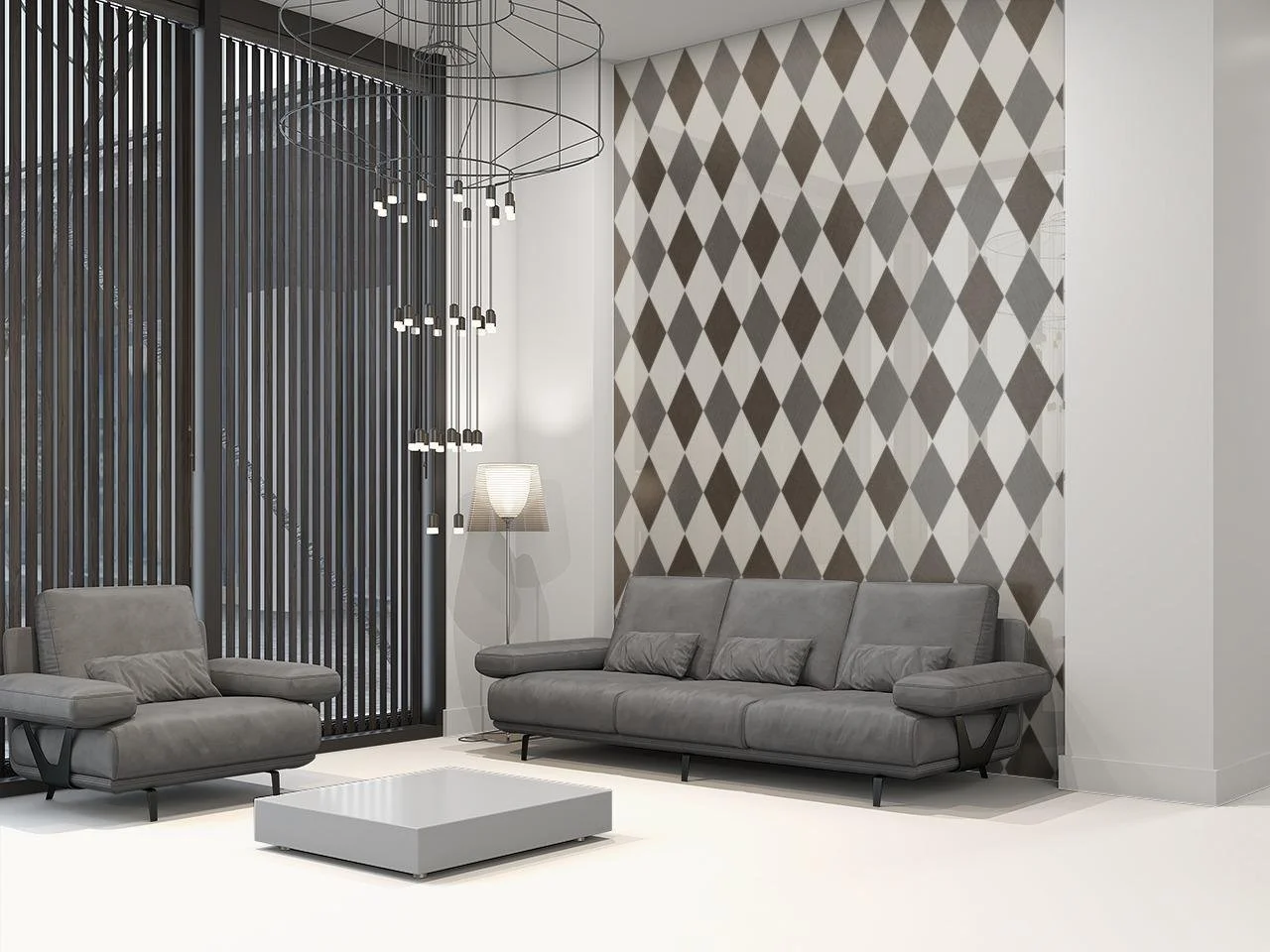 Customizable Waterjet Porcelain Tile with Argyle Pattern - Personalize ...