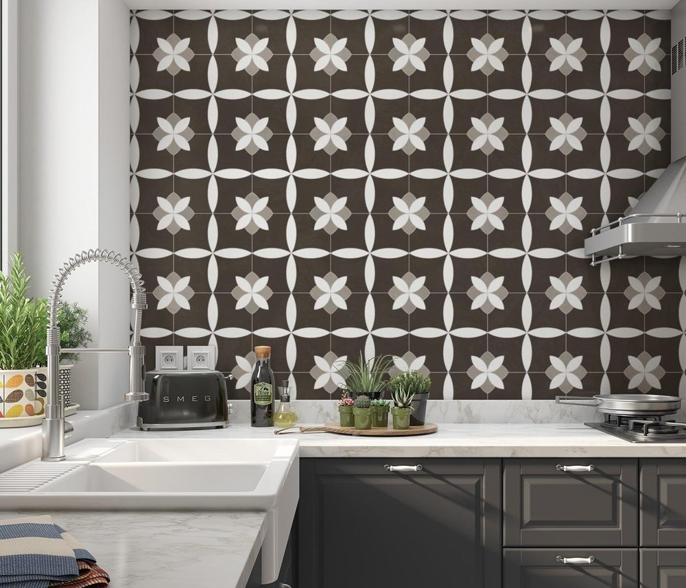 Customizable Waterjet Porcelain Tile with Rose Bloom Pattern - Add ...