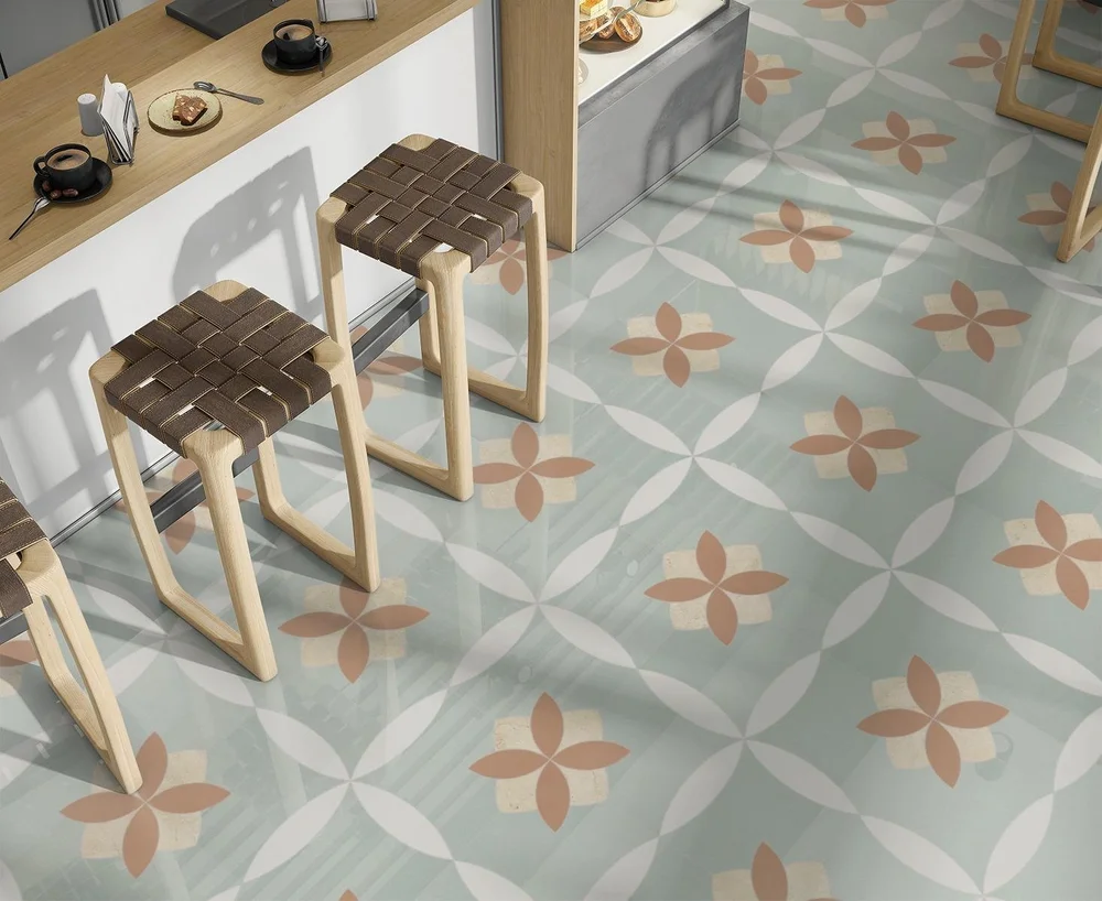Customizable Waterjet Porcelain Tile with Rose Bloom Pattern - Add ...