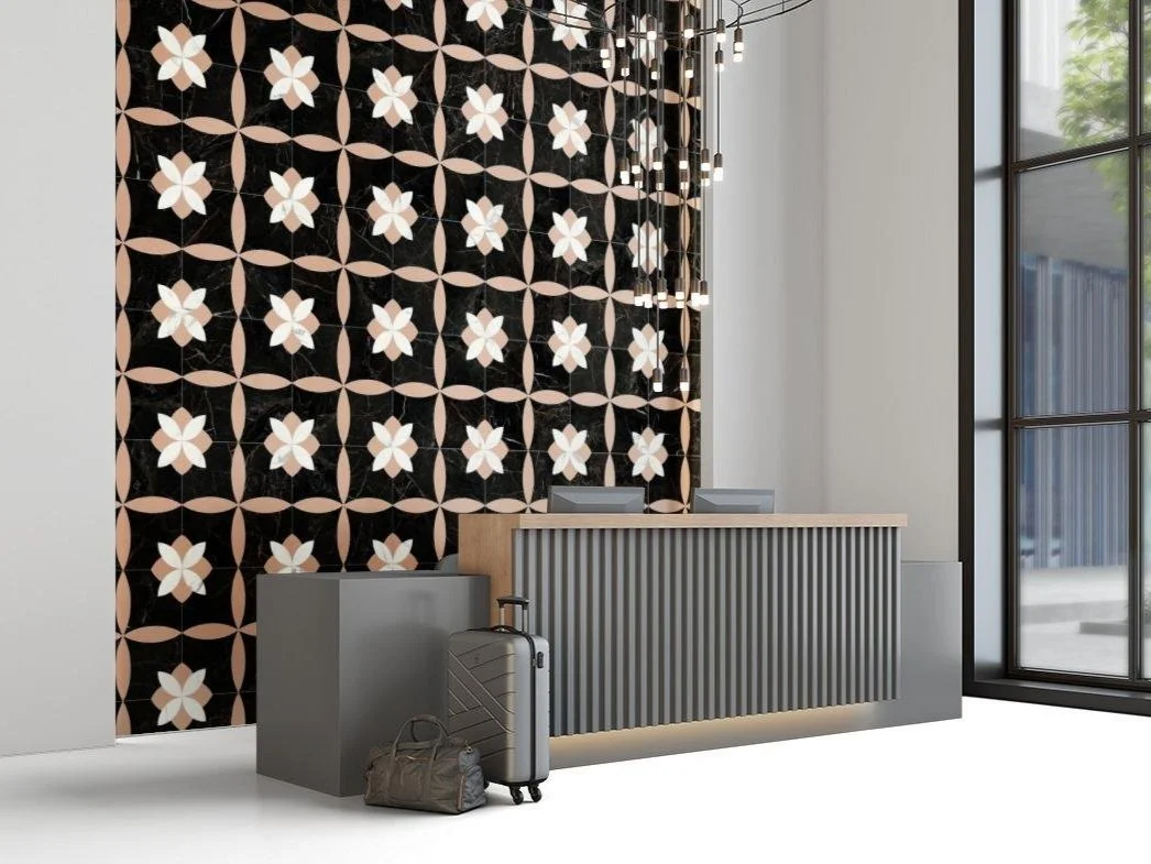 Customizable Waterjet Porcelain Tile with Rose Bloom Pattern - Add ...