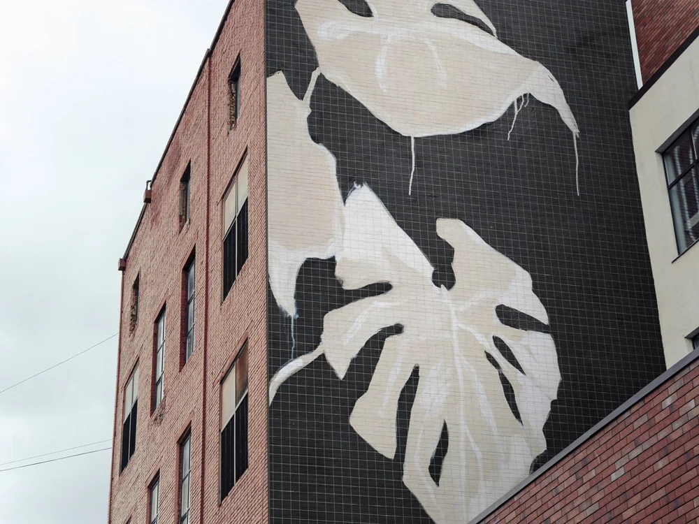 Luxury Hand-Crafted Evening Monstera Mural Tiles - Custom Zellige Art ...