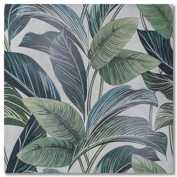 Tropical Green Palm Leaf Porcelain Tile: The Perfect Wall Covering ...