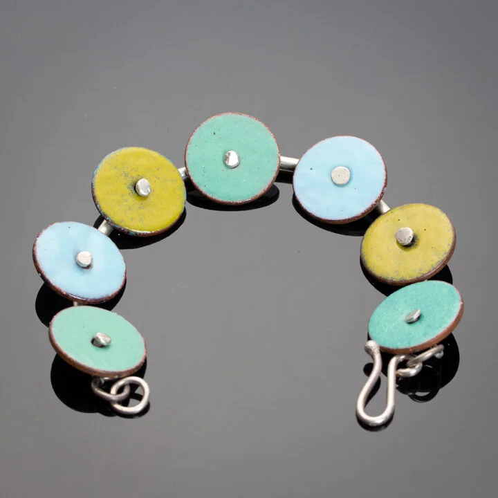 Beach stones, enamel. Sterling silver, twig, colorful, jewelry, Susan ...