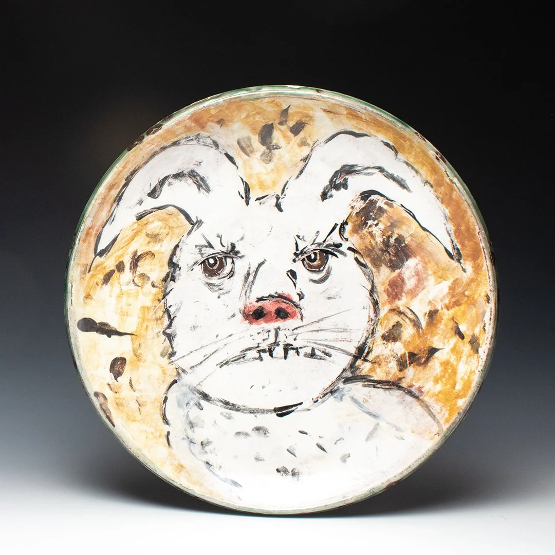 Ron Meyers, bowl, ceramic, slips, oxides, stains, glaze, red ...