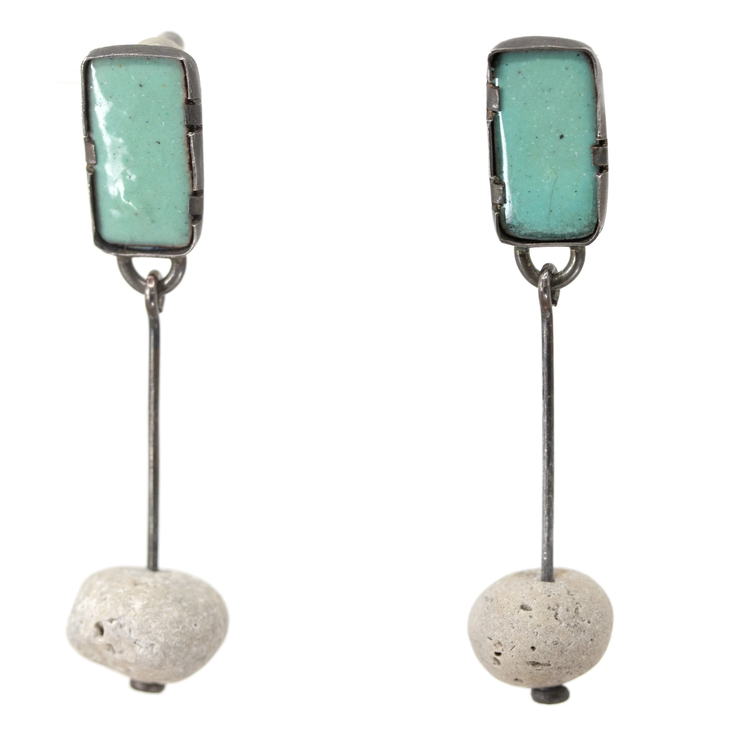 Beach stones, enamel. Sterling silver, twig, colorful, jewelry, Susan ...