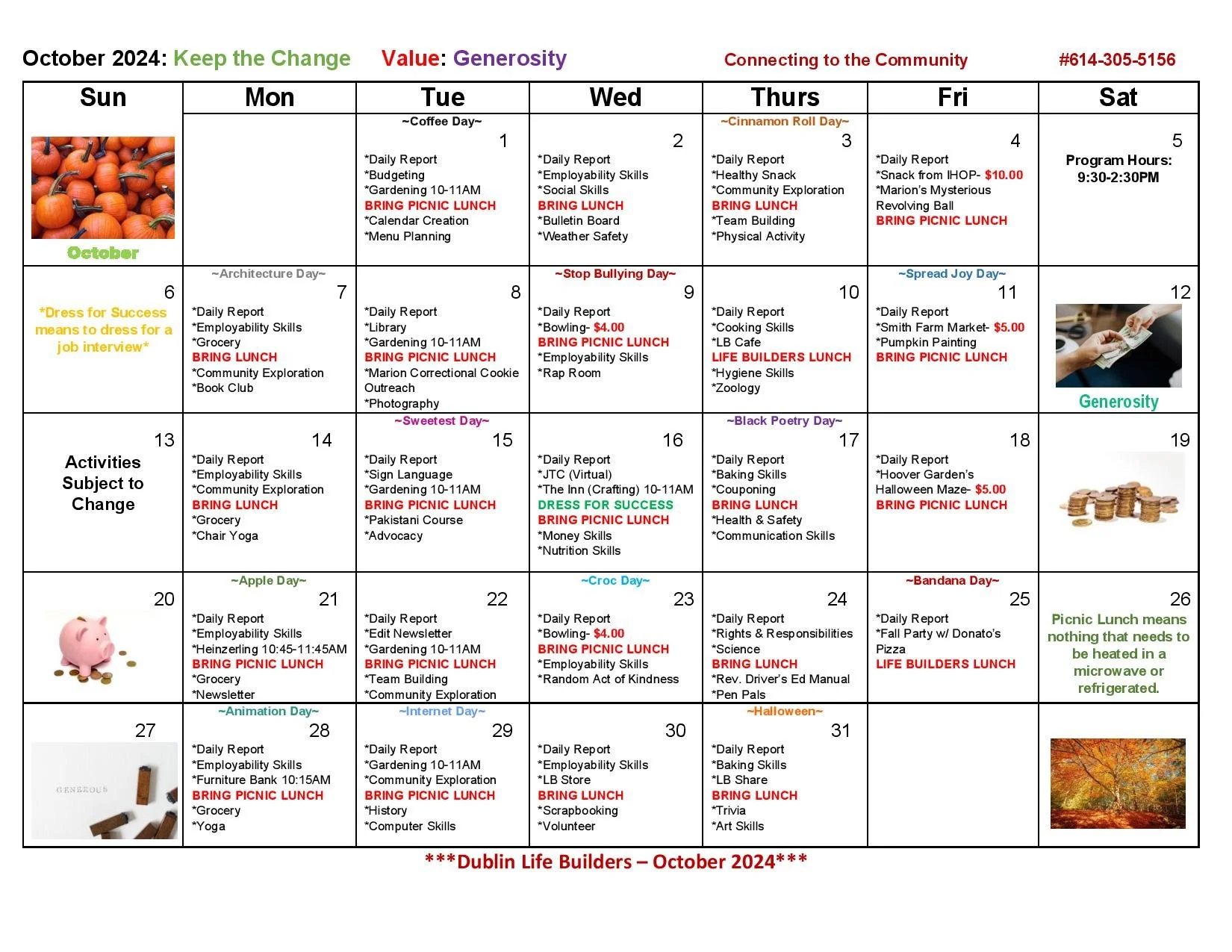 Calendar — Life Builders