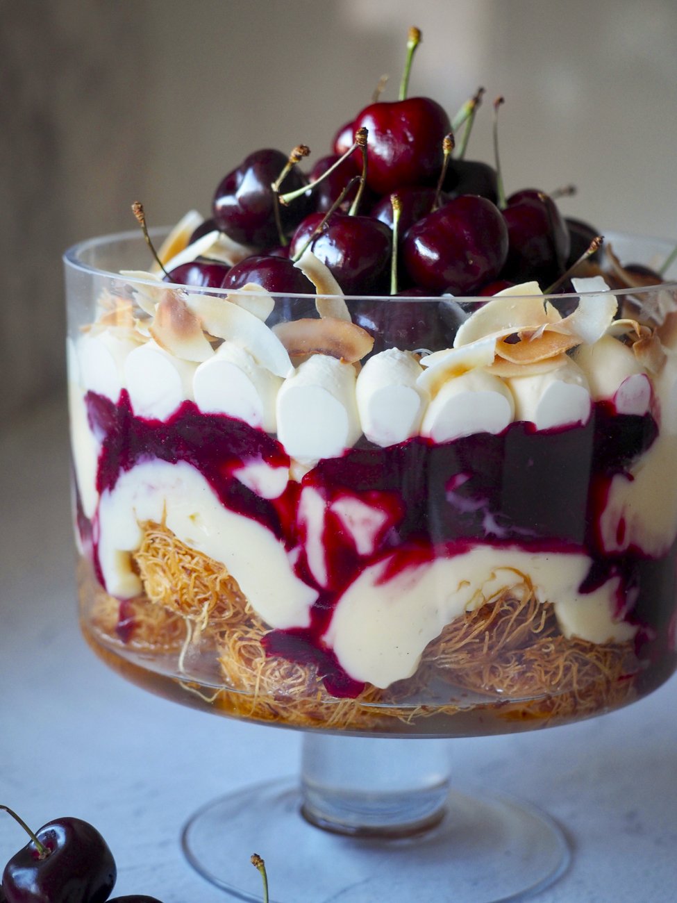 Cherry Ekmek Kataifi Trifle — Antoniou Fillo Pastry