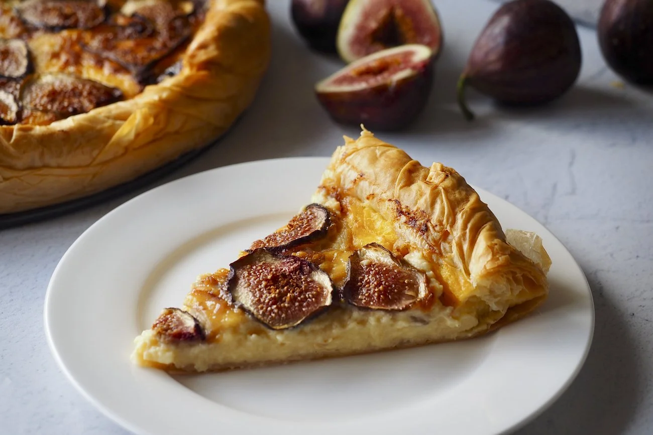 Baked Fig and Custard Tart Recipe — Antoniou Fillo Pastry