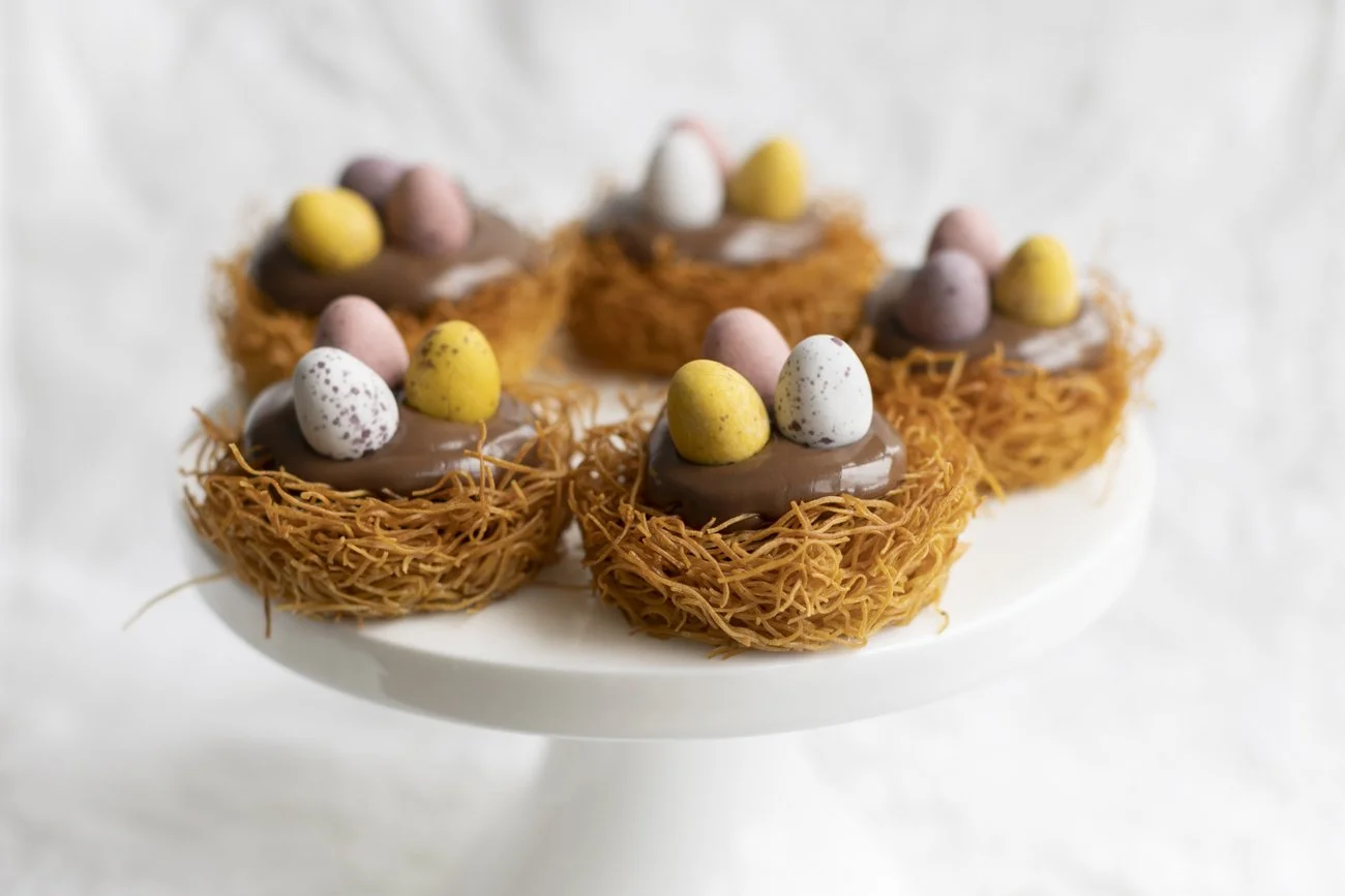 Easter Egg Nest Nutella Kataifi Tarts Recipe — Antoniou Fillo Pastry