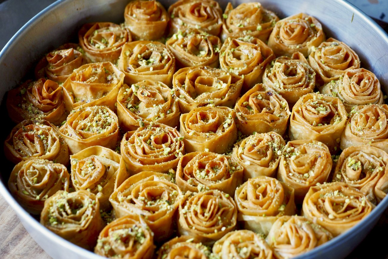Pistachio Baklava Roses Recipe — Antoniou Fillo Pastry