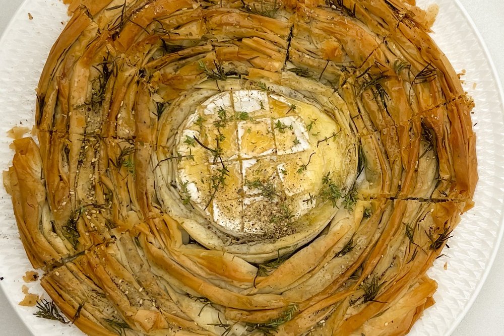 Ruffle Fillo Baked Brie — Antoniou Fillo Pastry