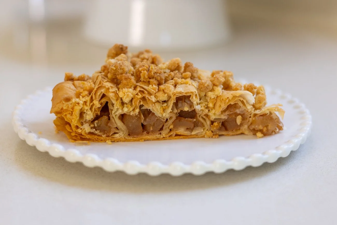 Apple Pie Crumble Spiral — Antoniou Fillo Pastry