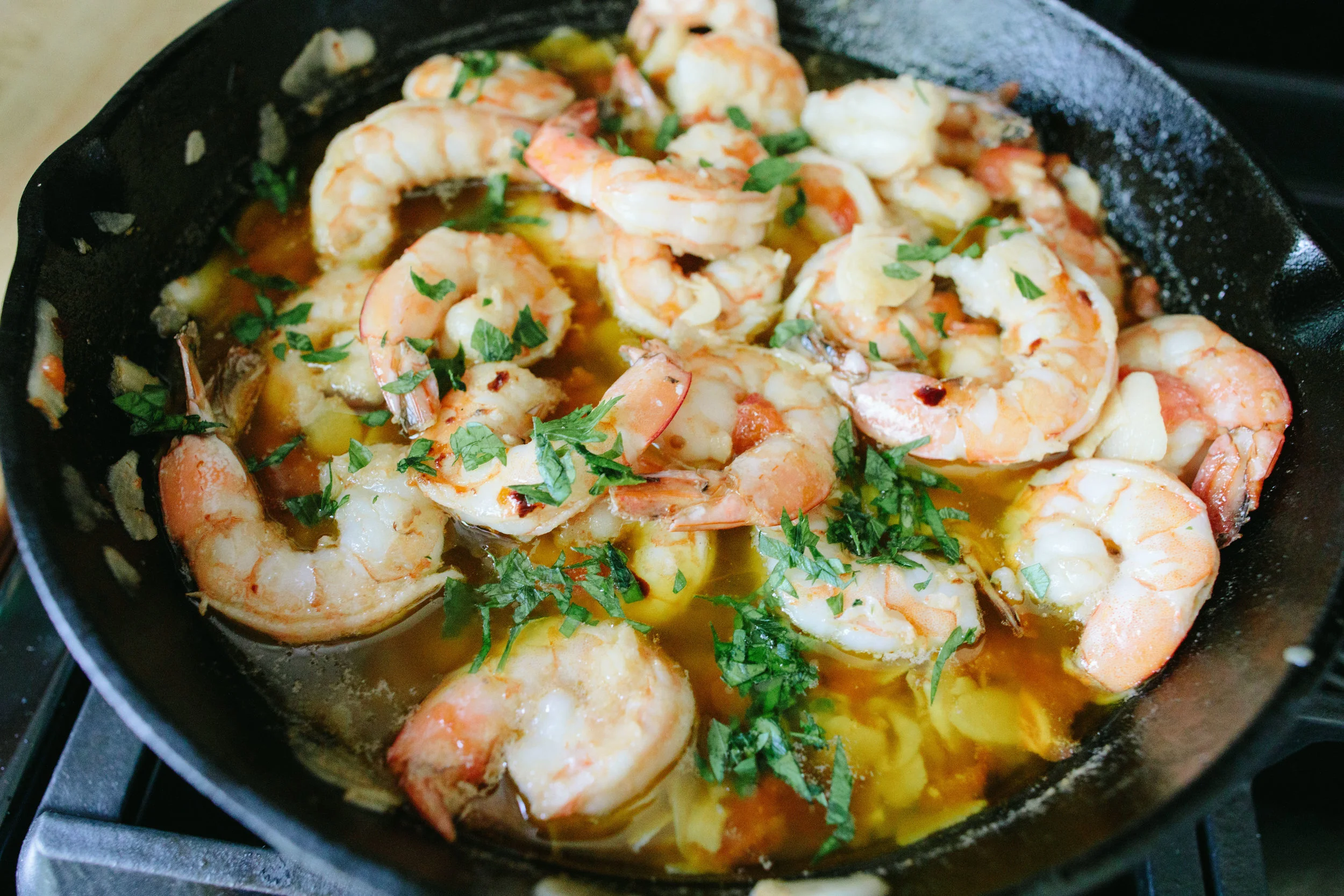 Gambas al Ajillo (Shrimp in Garlic Chili Oil) — A Thought For Food