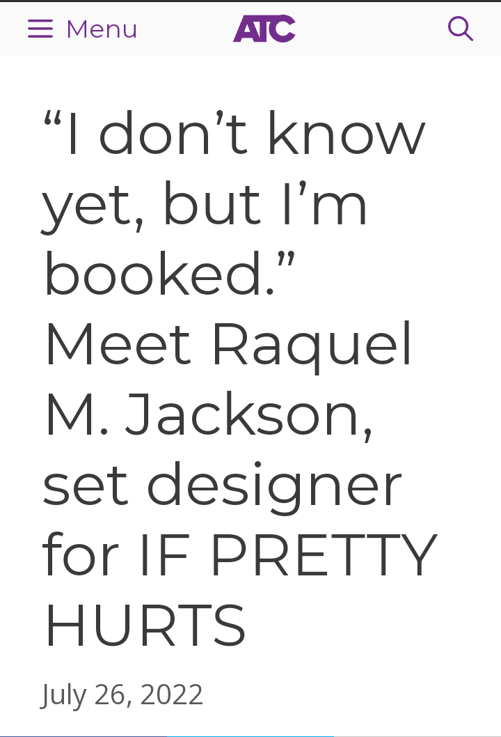 "Raquel M. Jackson, scenic designer specializing in immersive set ...