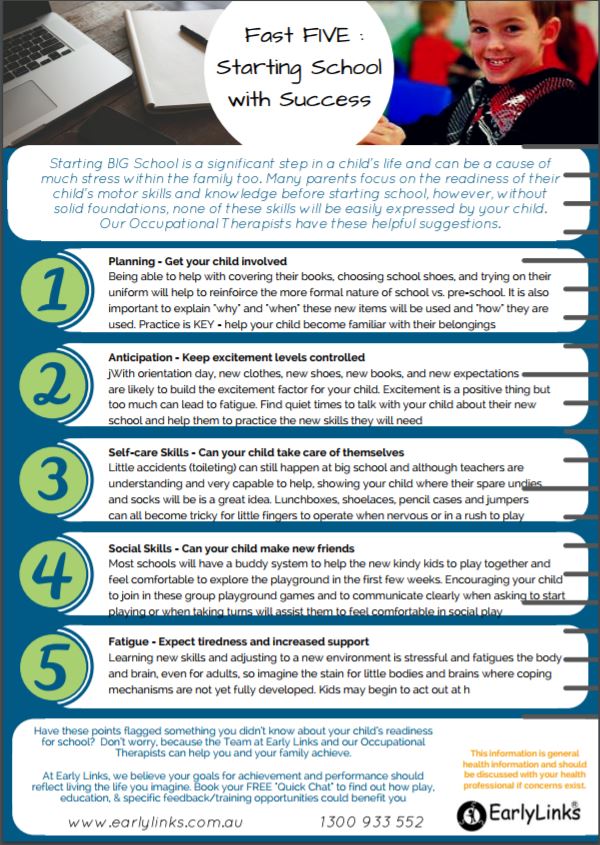 School Readiness — Early Links - Occupational Therapy Services