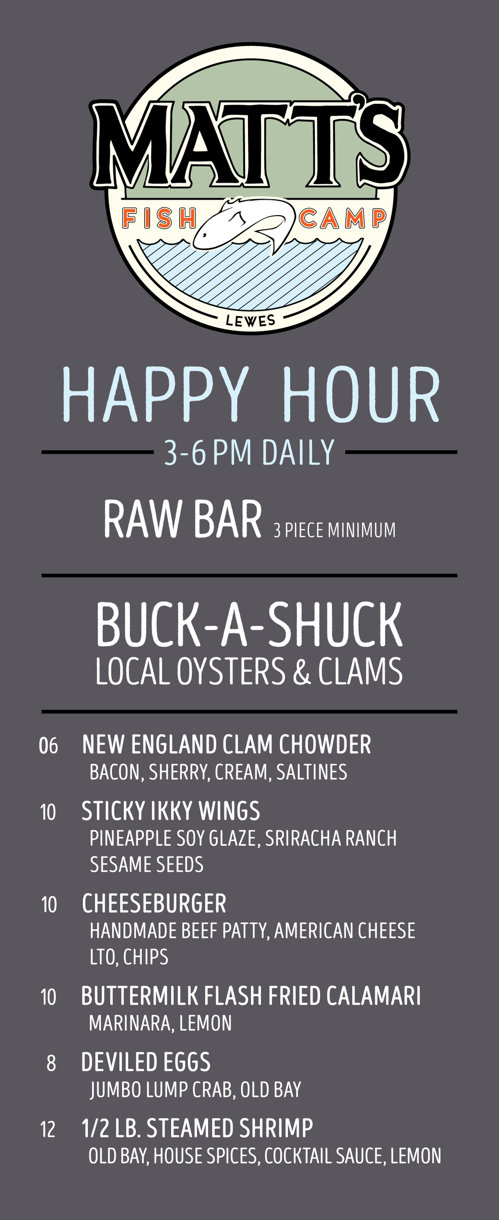See Our Menu | Lewes Seafood Restaurant | Matt's Fish Camp