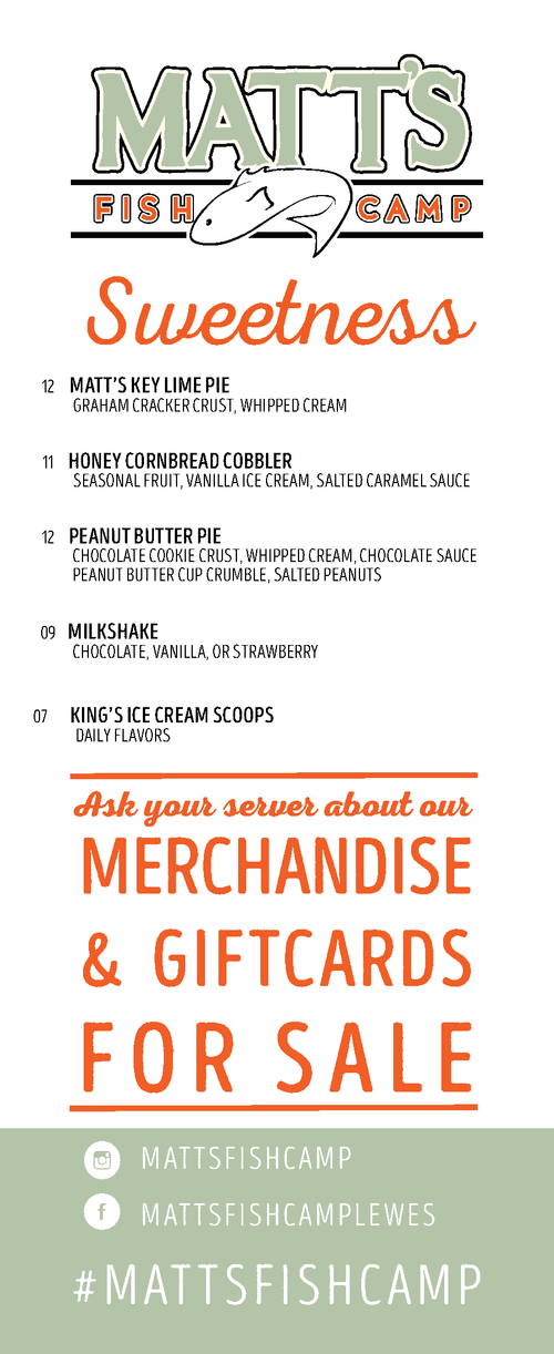 See Our Menu | Lewes Seafood Restaurant | Matt's Fish Camp