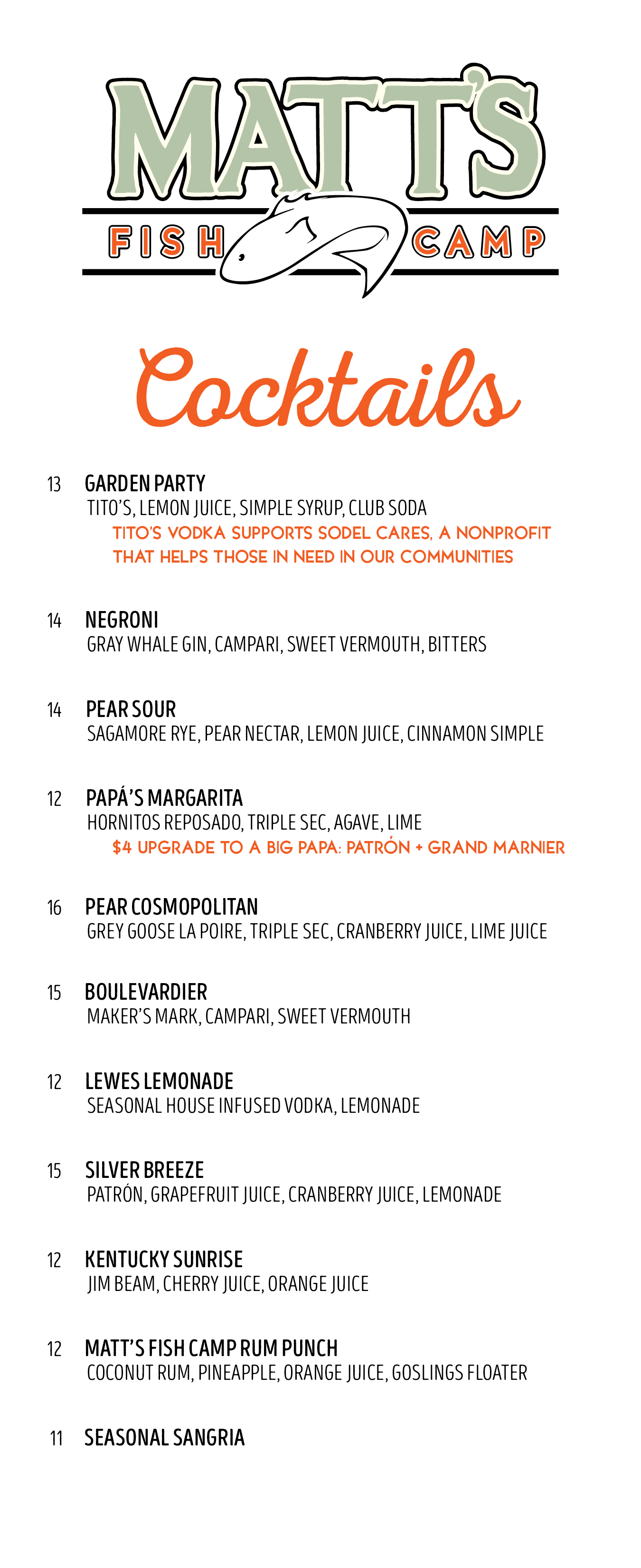 See Our Menu | Lewes Seafood Restaurant | Matt's Fish Camp