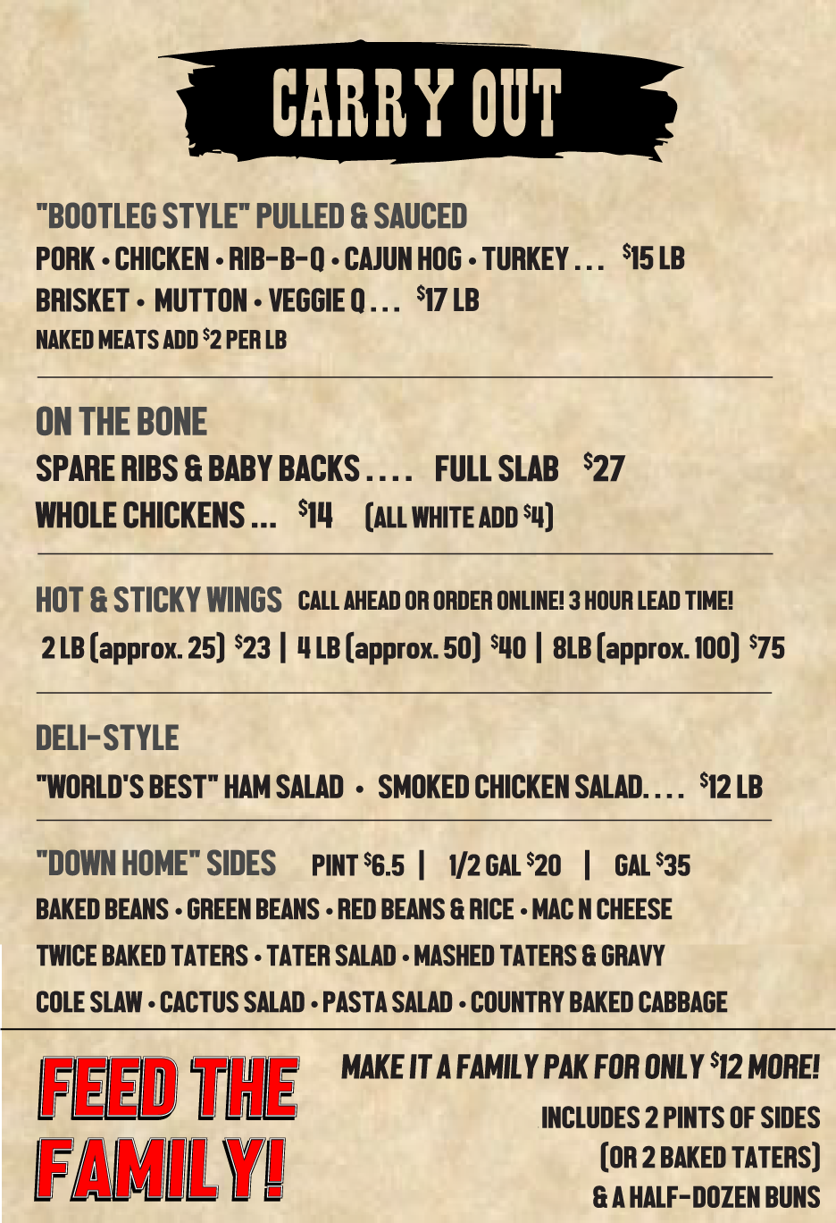 Menu Gallery — Bootleg Bar-B-Q
