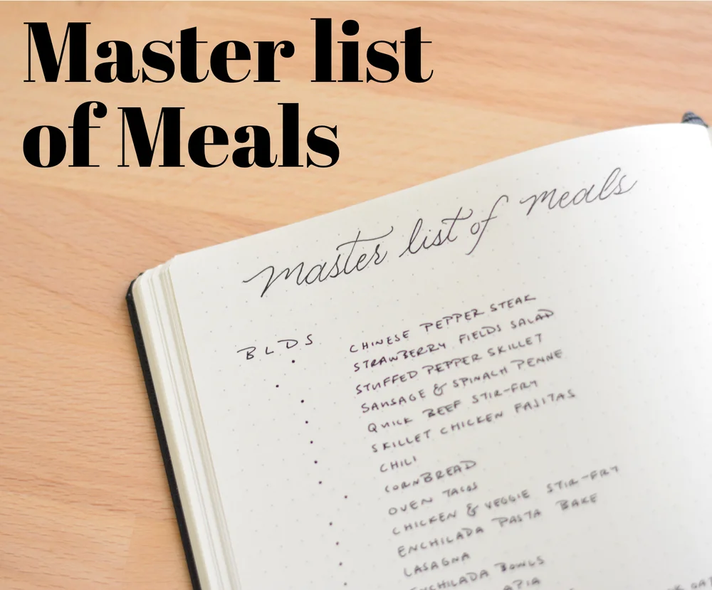 Master List of Meals — Tiny Ray of Sunshine