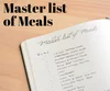 Master List of Meals — Tiny Ray of Sunshine