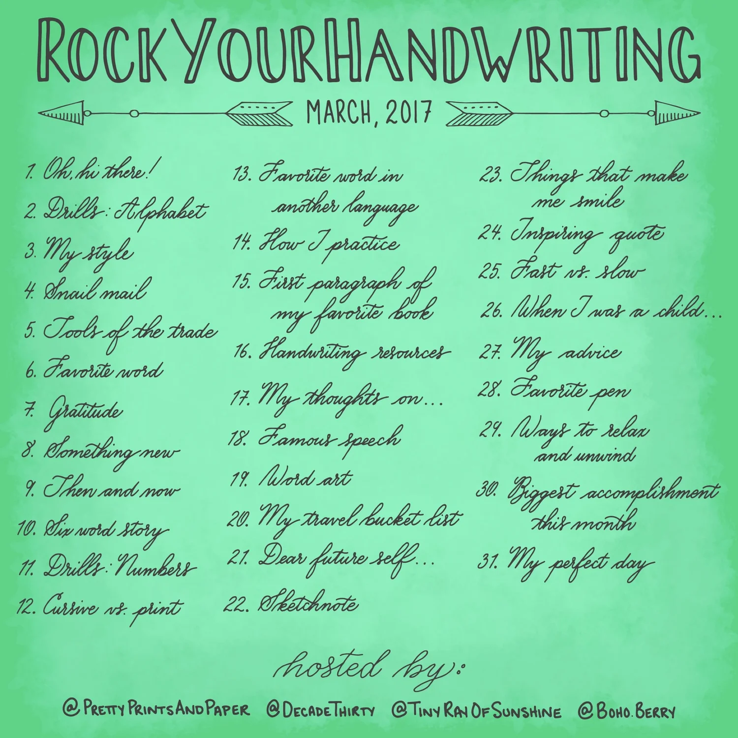 #RockYourHandwriting — Tiny Ray of Sunshine