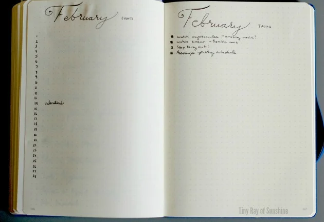 Layout Idea: Monthly & Daily — Tiny Ray of Sunshine