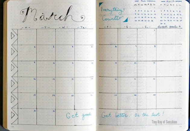 Layout Idea: Monthly & Daily — Tiny Ray of Sunshine