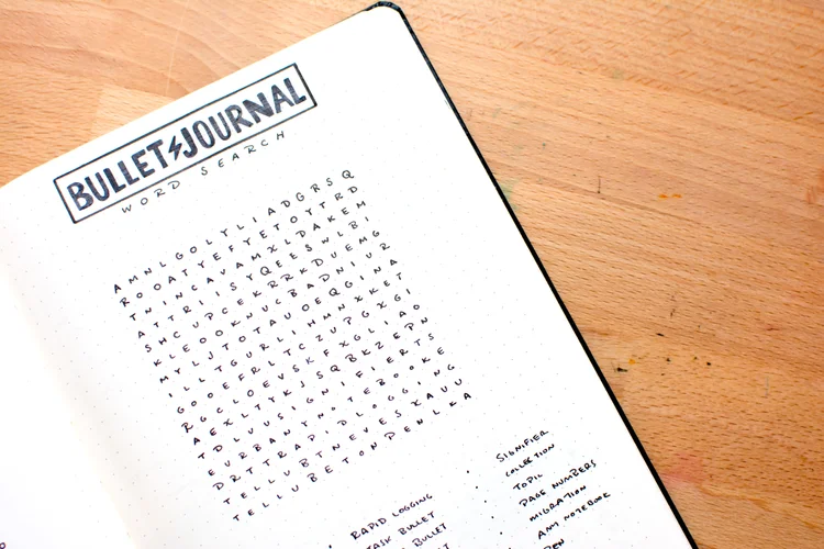 #100DaysOfBulletJournalIdeas: 18 - The Bullet Journal Word Search ...