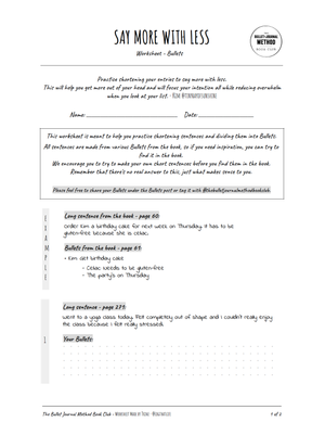 The Bullet Journal Method Book Club — Tiny Ray of Sunshine