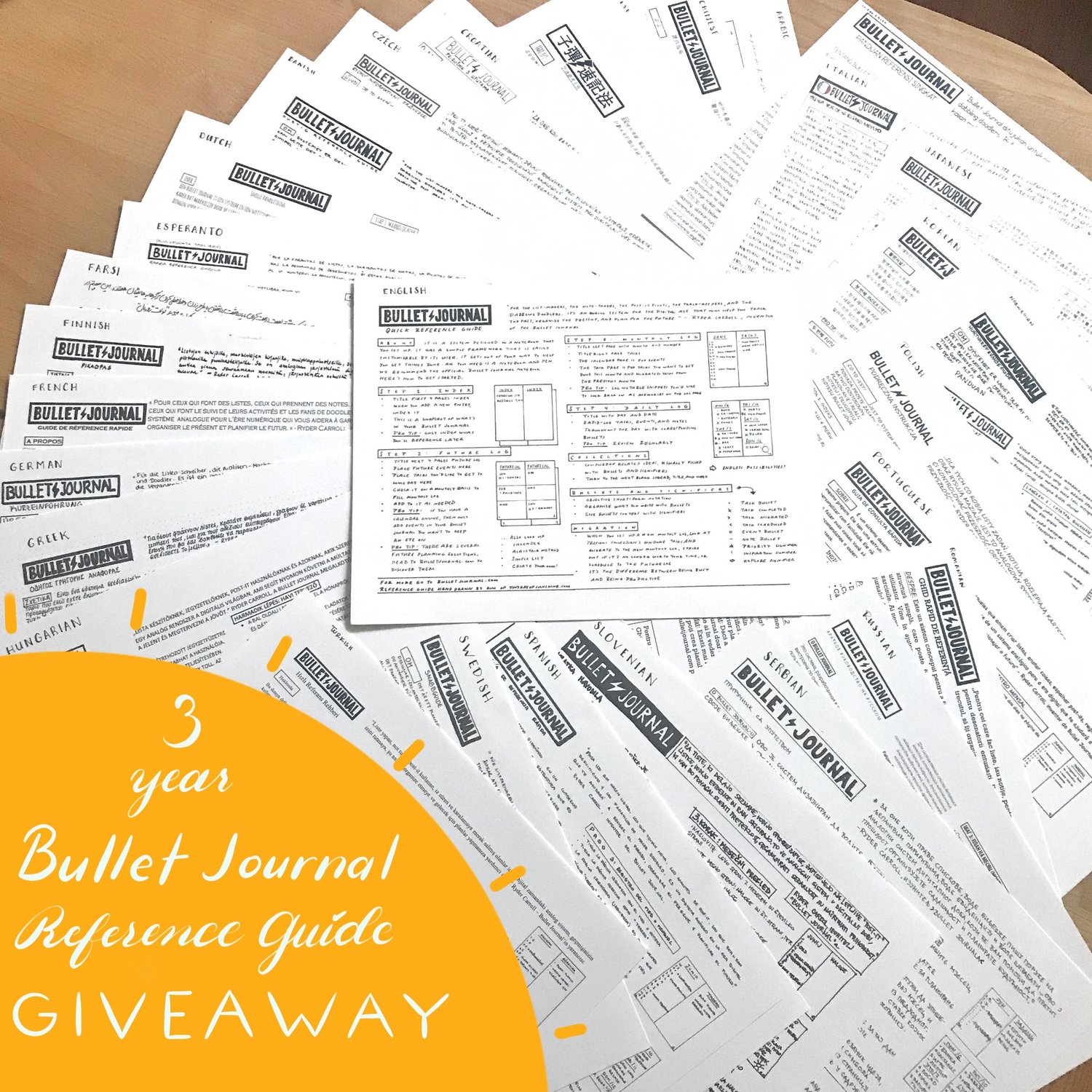 3 Year Anniversary of the FREE Bullet Journal Reference Guide Giveaway ...