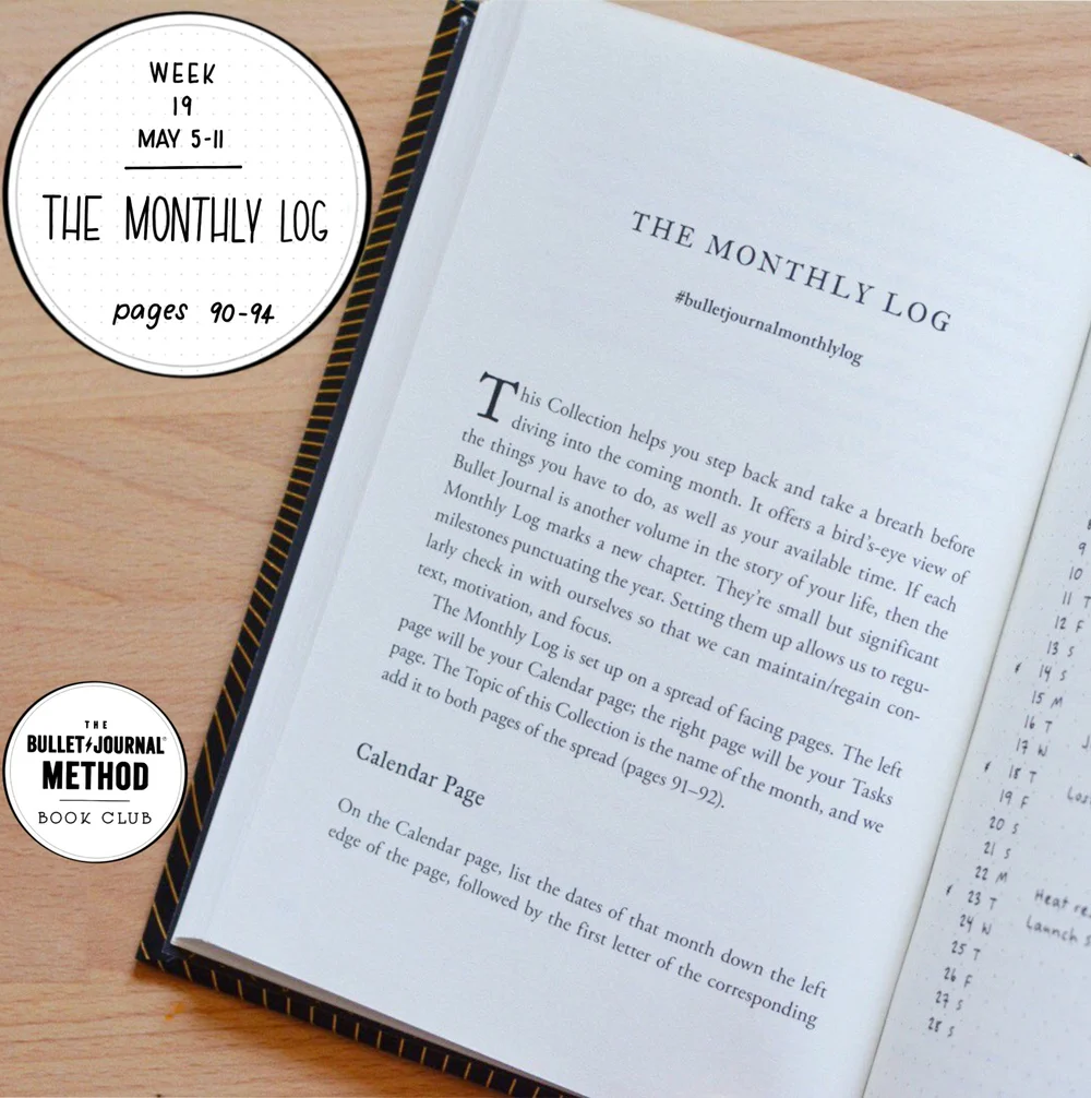 Week 19: The Monthly Log (The Bullet Journal Method Book Club) — Tiny ...