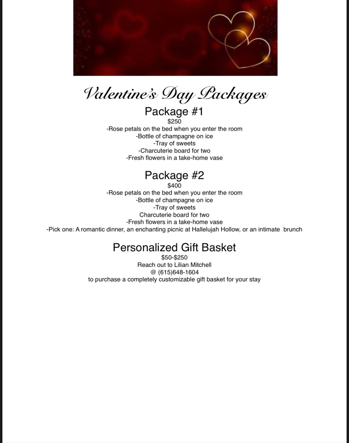 Romantic Weekend Packages — Big East Fork