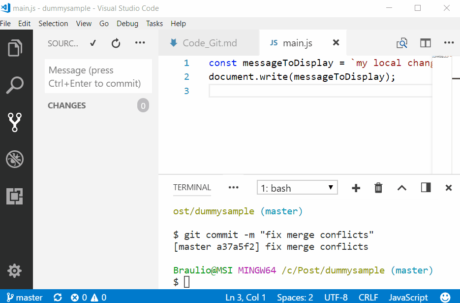 Git y Visual Studio Code — Lemoncode formacion