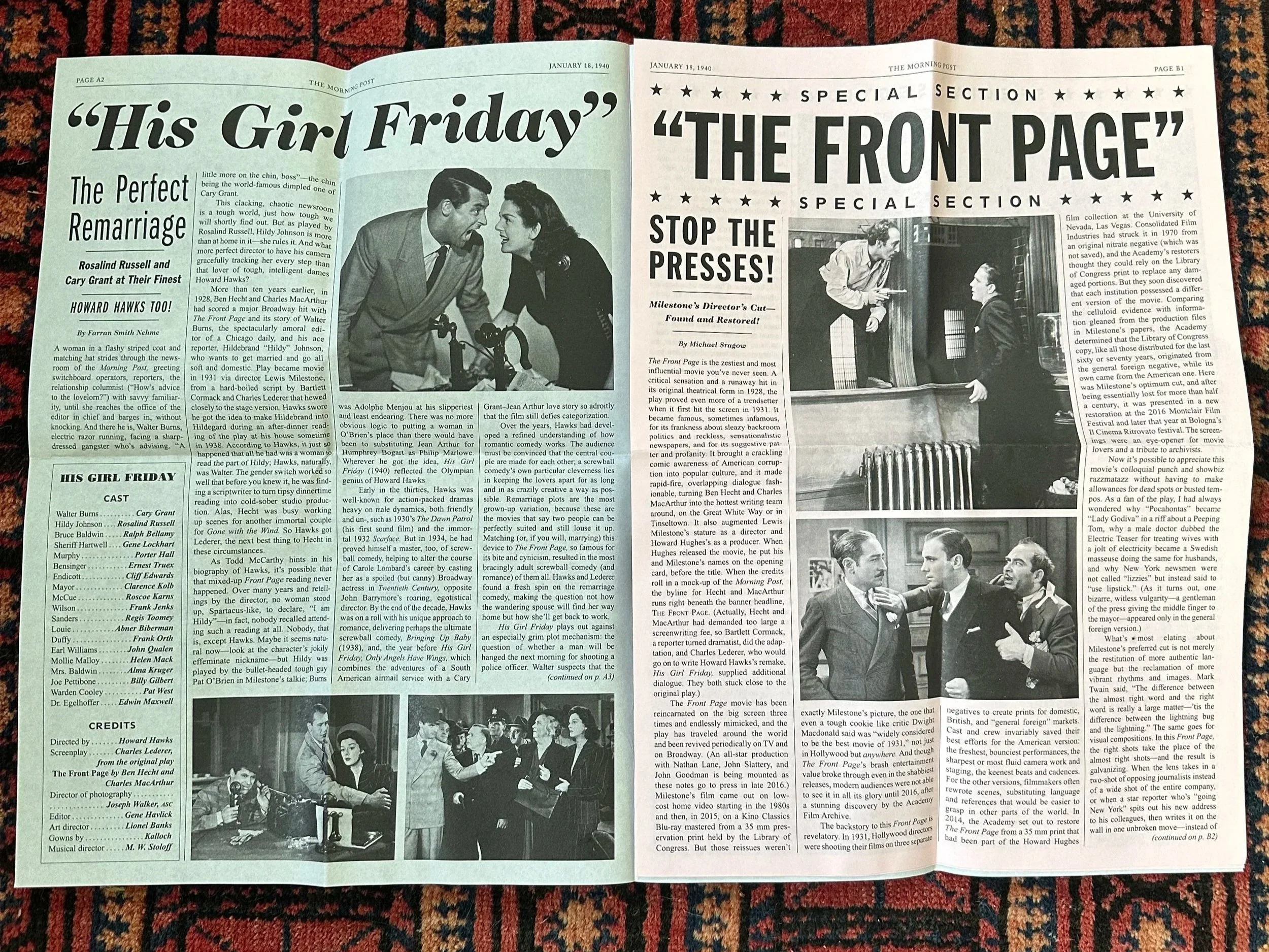 Disc Dispatch: HIS GIRL FRIDAY from Criterion — Moviejawn