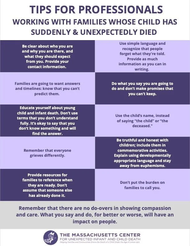 Tips for Professionals — The Massachusetts Center for Unexpected Infant ...