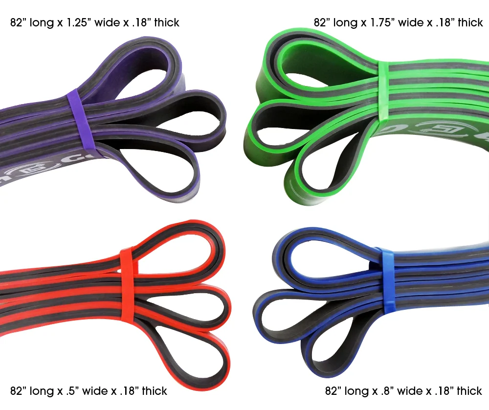 LeanGear® Pull Up Resistance Band, Double Color, 100% Pure Natural ...