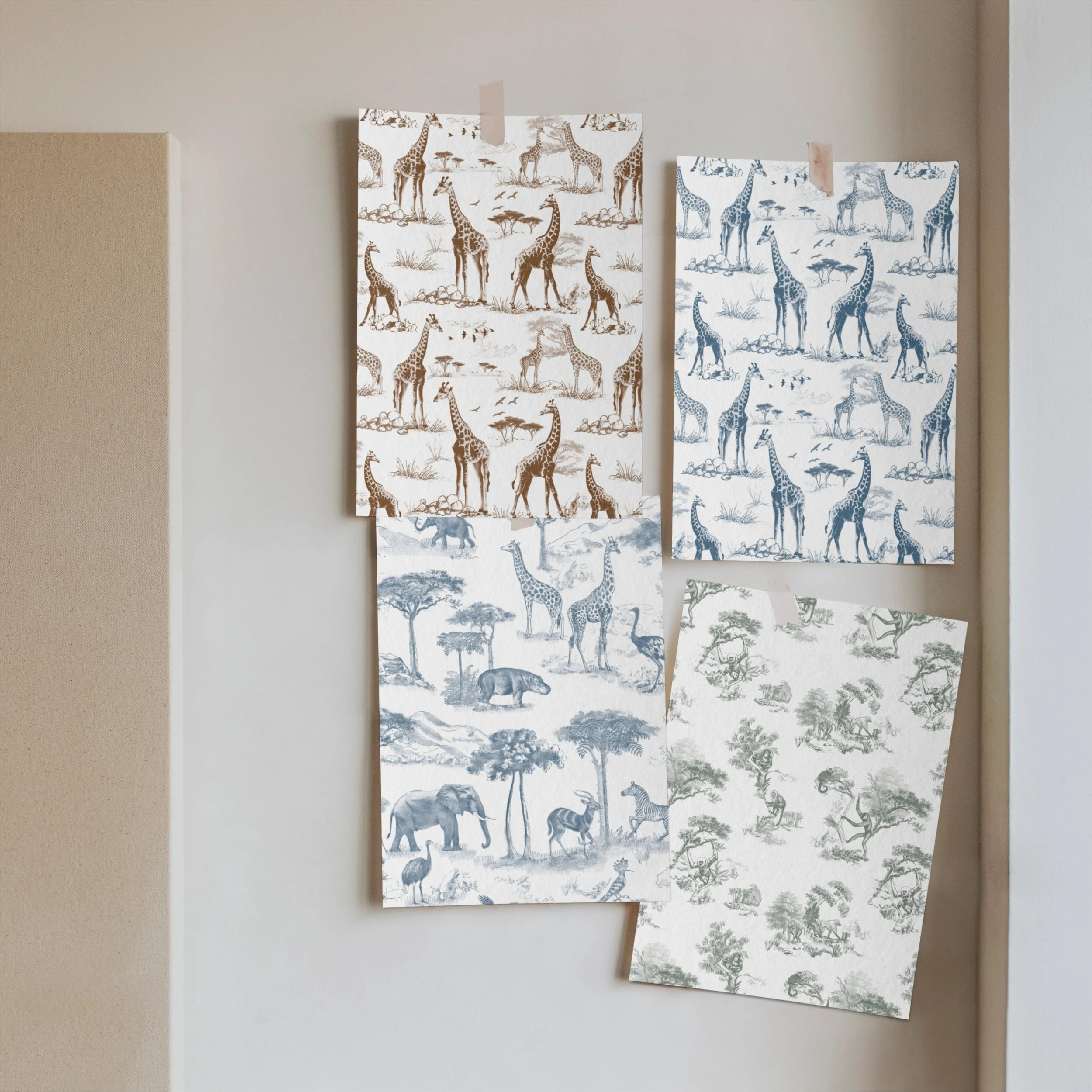 Modern Toile de Jouy Prints