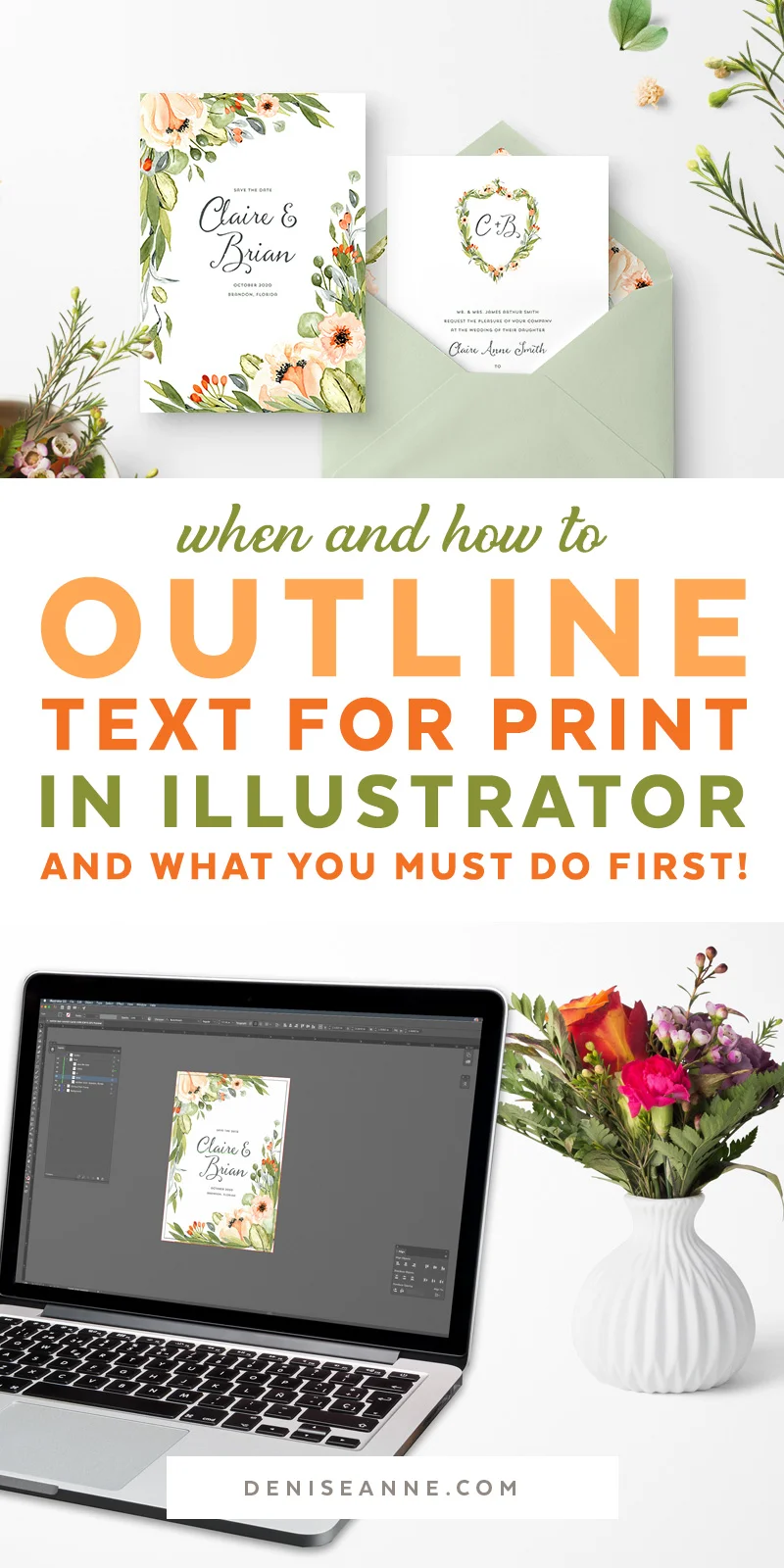 When and How to Outline Text for Print in Illustrator — Denise Anne