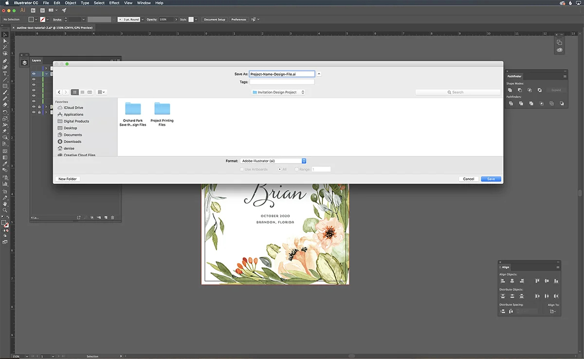 When and How to Outline Text for Print in Illustrator — Denise Anne
