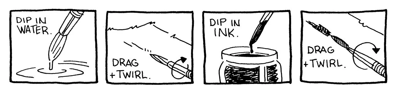 Analog Inking: The Brush — Christine Larsen