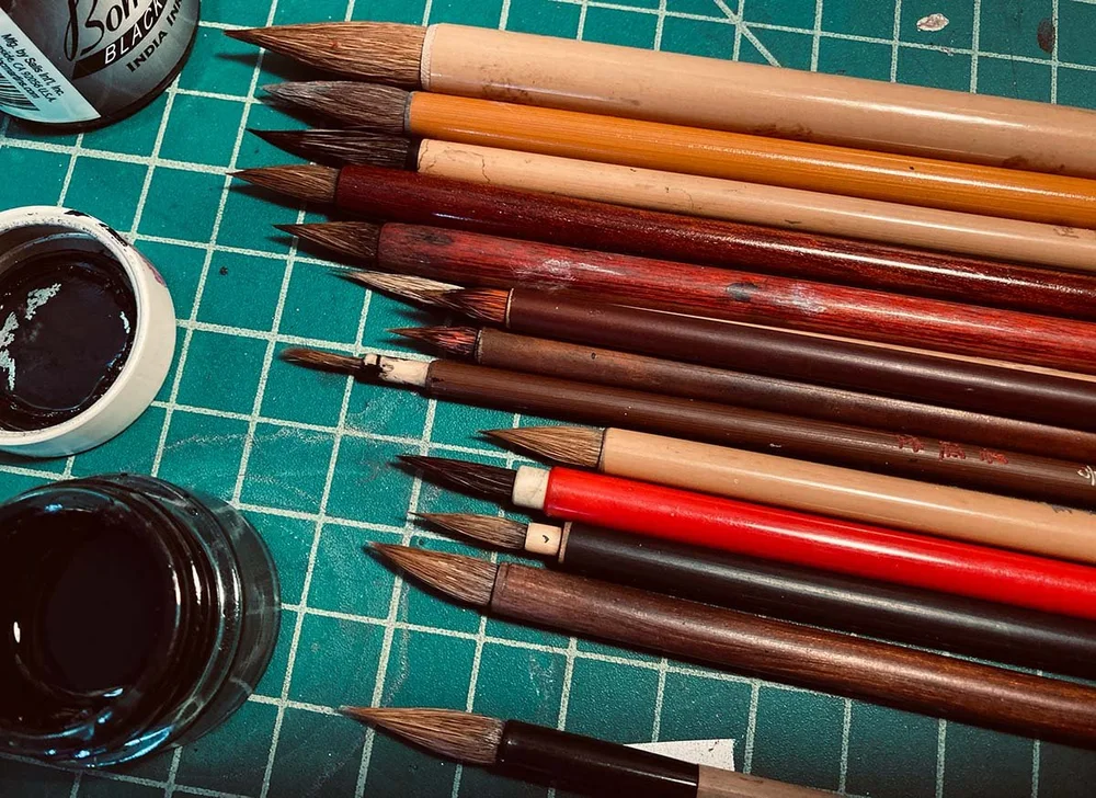 Analog Inking: The Brush — Christine Larsen