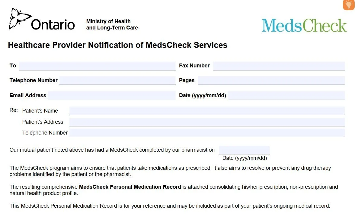 Ontario Medscheck Program — Pharmacy 101