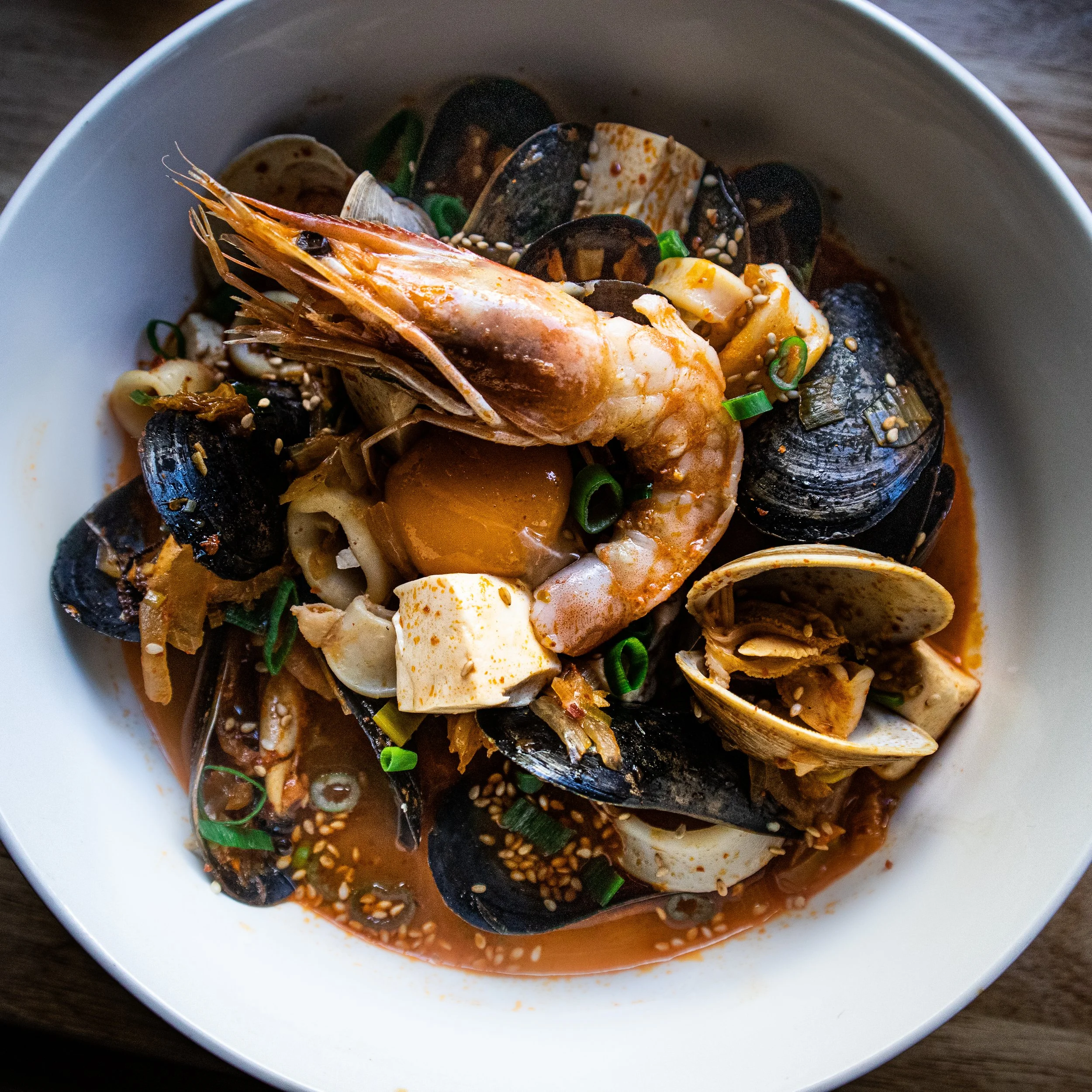 Soondubu Jjigae (Spicy Korean Seafood and Tofu Stew) — Chef Tu David ...