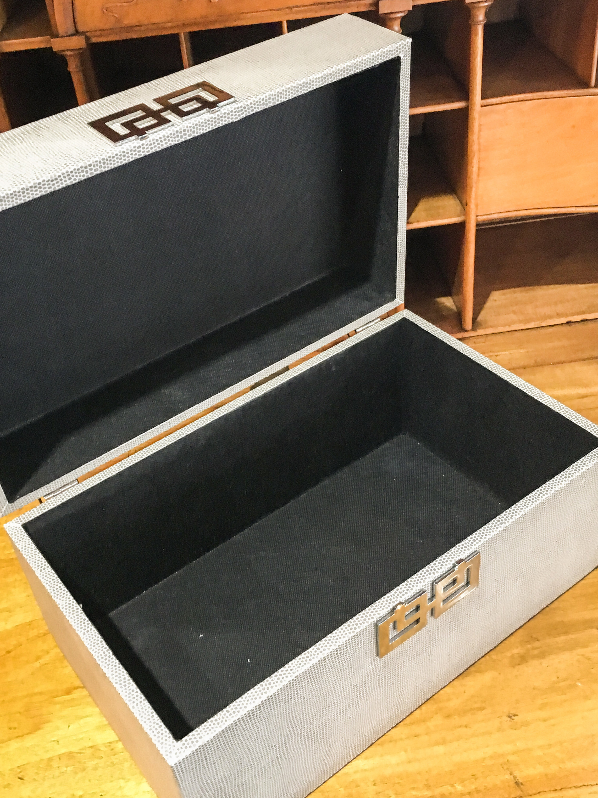 A large box in faux shagreen finish