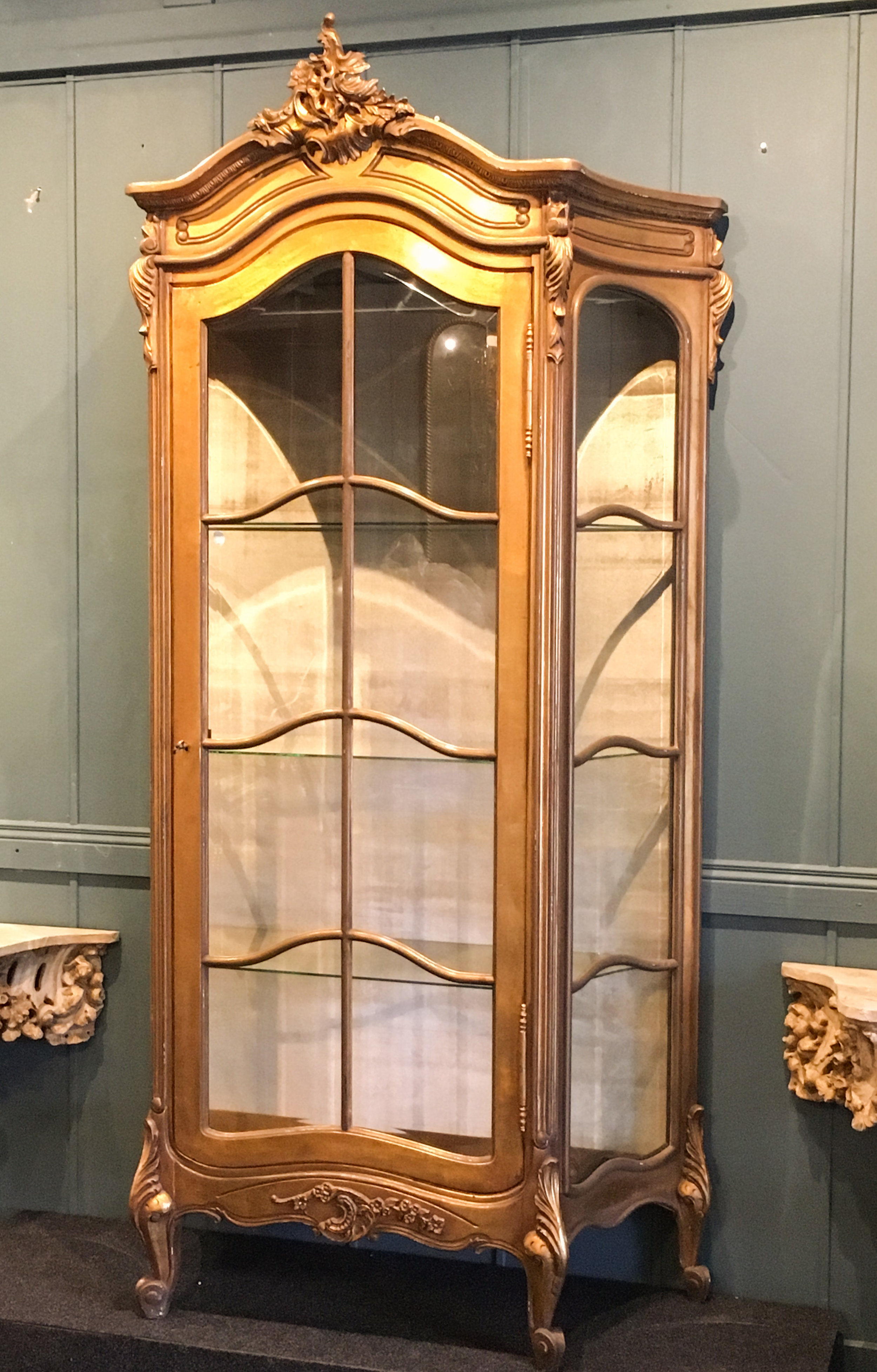 French Style Gilded Glass Cabinet