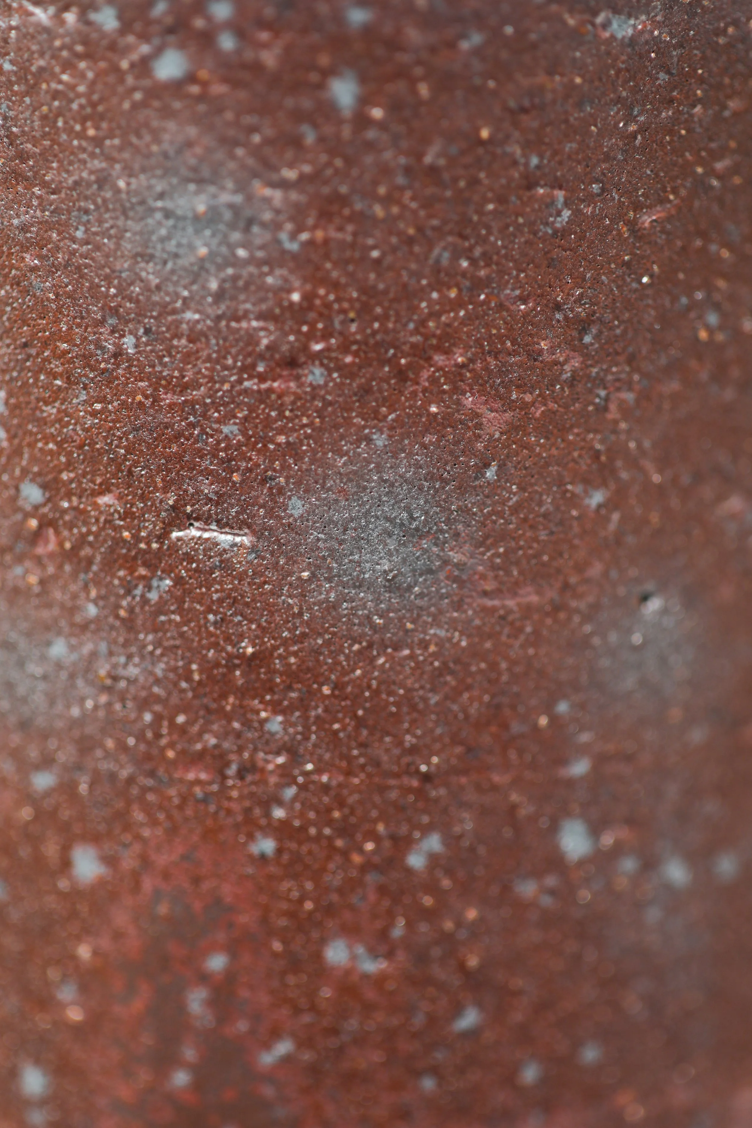 Small angular vase, crimson clay & crimson glaze — florian gadsby