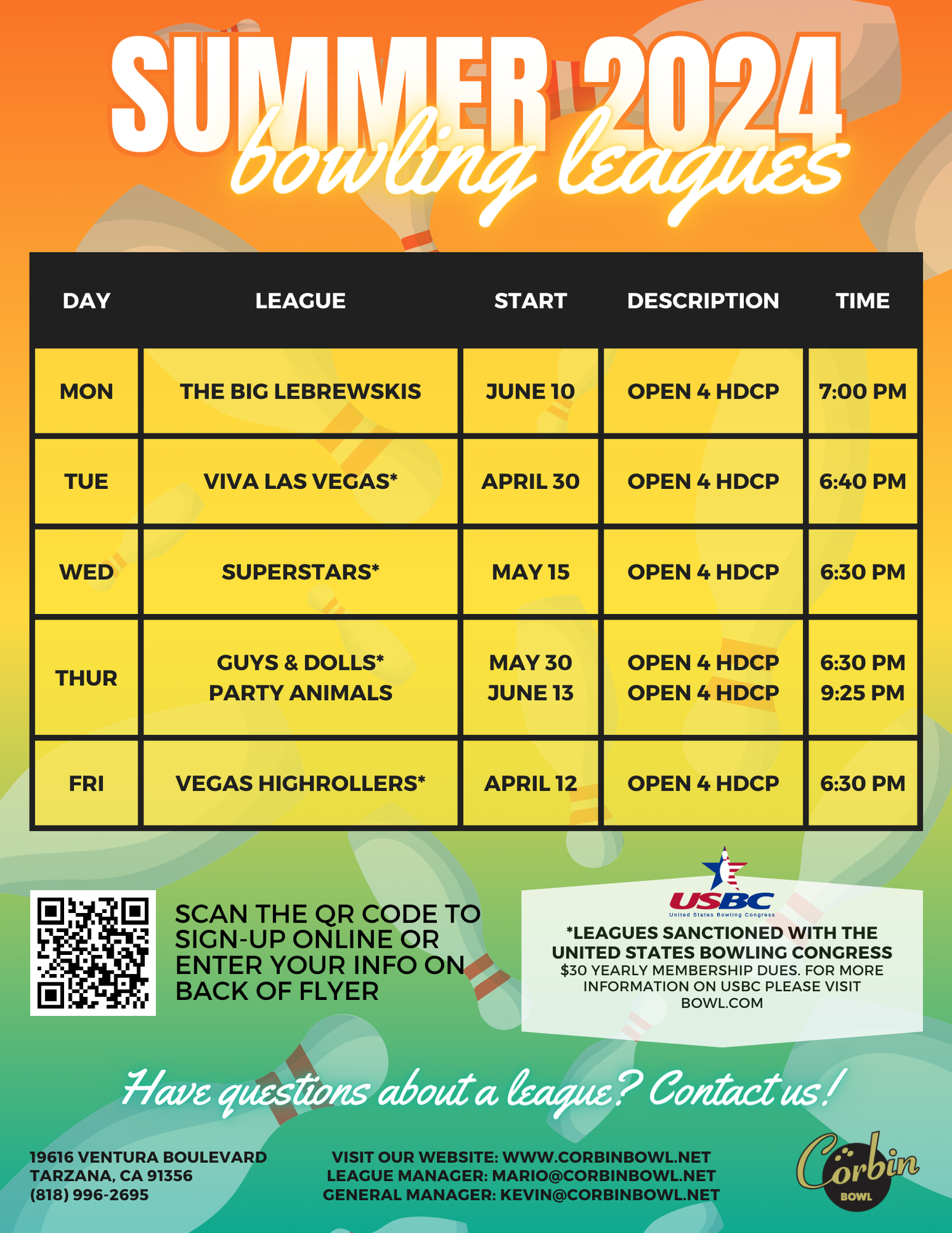 League Play — Corbin Bowl