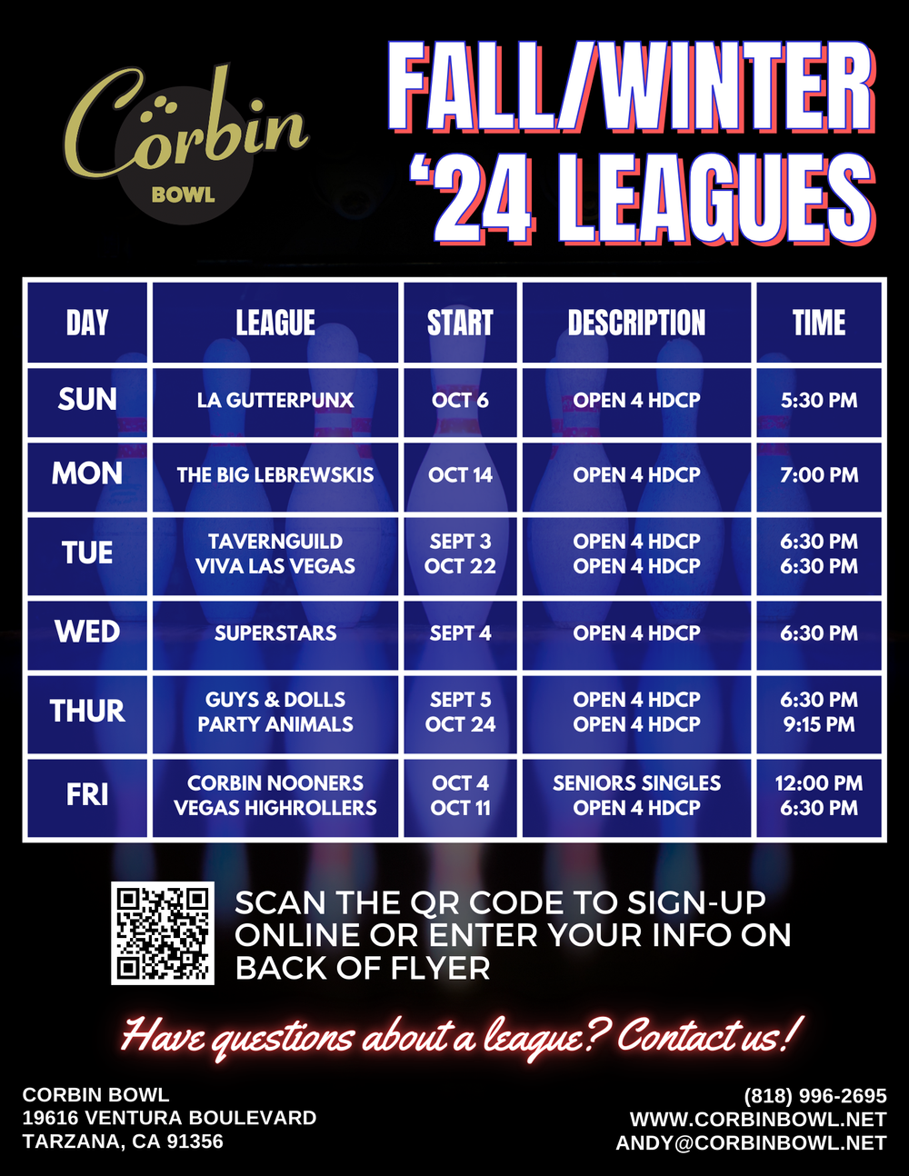 League Play — Corbin Bowl